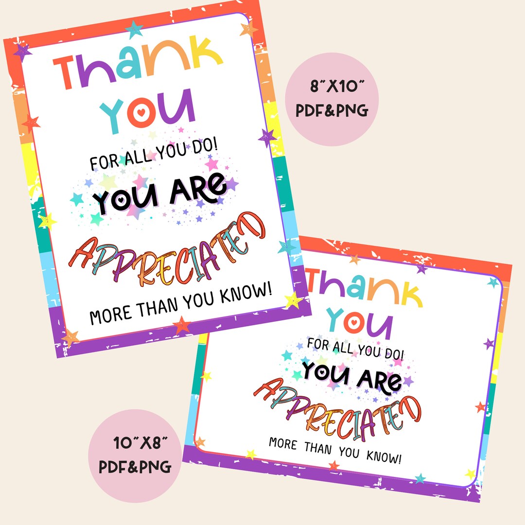 Employee Appreciation Day Sign Printable Thank You Sign Appreciation ...