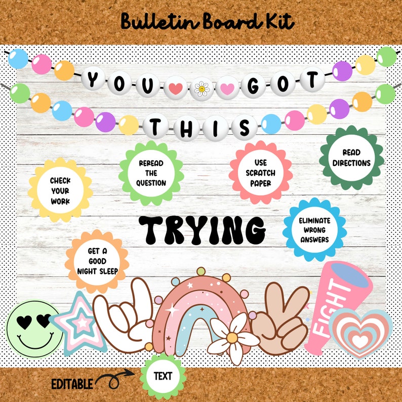 Groovy Testing Motivation Bulletin Board Test Prep Tips Bulletin Board ...
