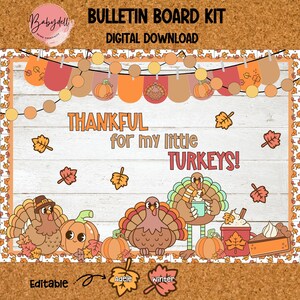 Thanksgiving Bulletin Board | Turkey Bulletin Board Kit | Thankful for ...
