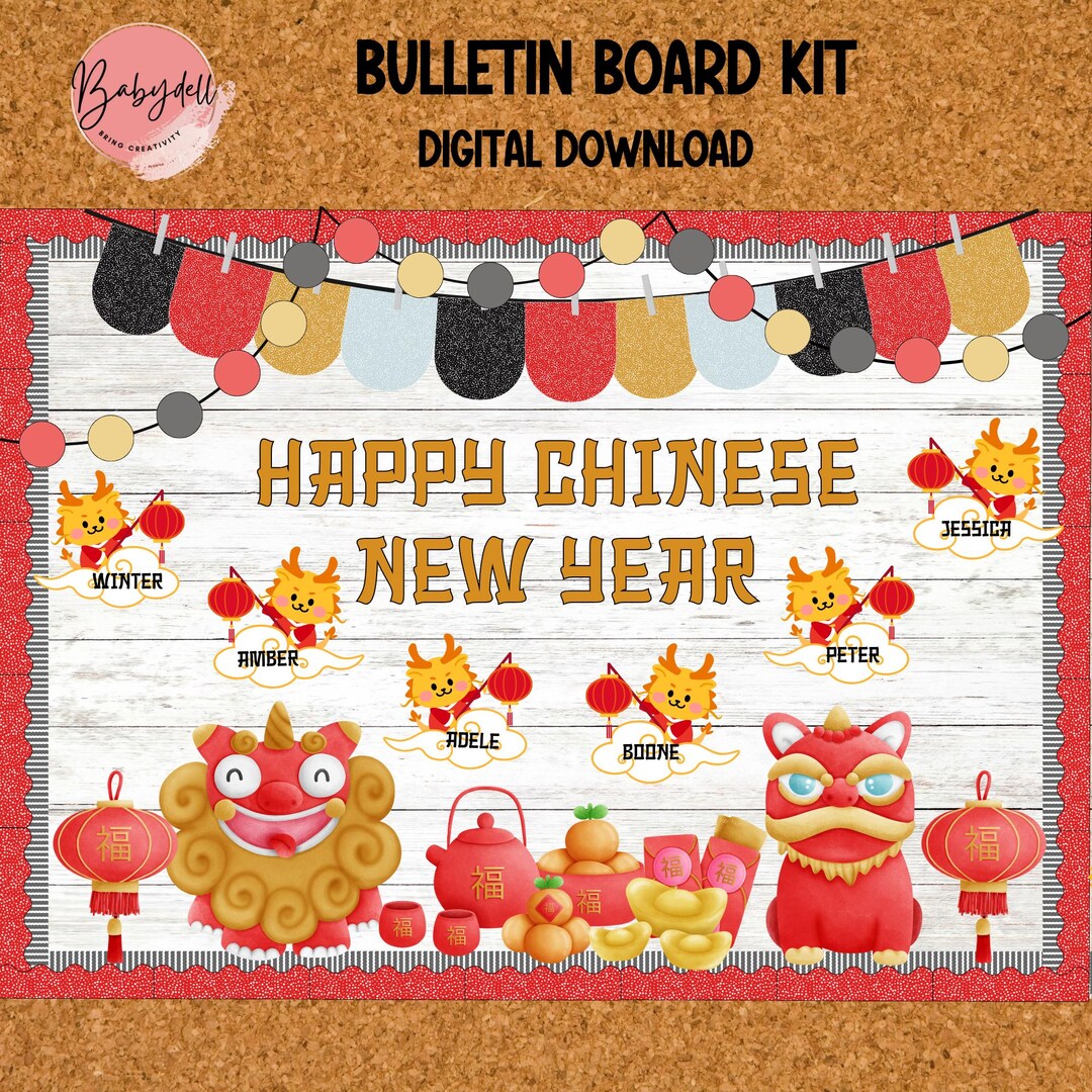 New Year Bulletin Board Kit | Chinese New Year Bulletin Board Display ...