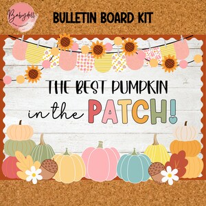 Pastel Pumpkin Bulletin Board Kit: Boho Fall Classroom Decor (PNG, PDF ...