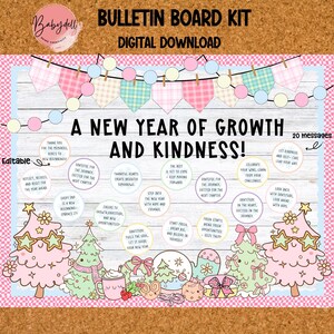 New Year Bulletin Board Kit | Growth & Kindness Classroom Decor ...