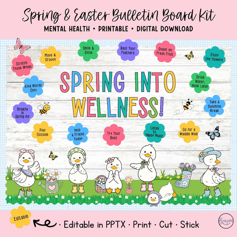 Spring Mental Health Bulletin Board - Etsy