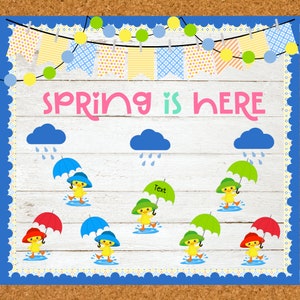 Ducks Spring Bulletin Board Kit | Welcome Spring Classroom & Door Decor ...