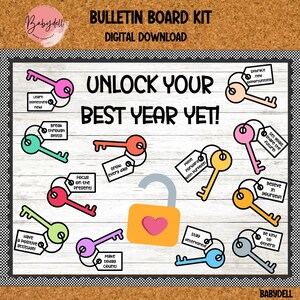 Motivational Bulletin Board Kit: New Year Classroom Decor (digital ...