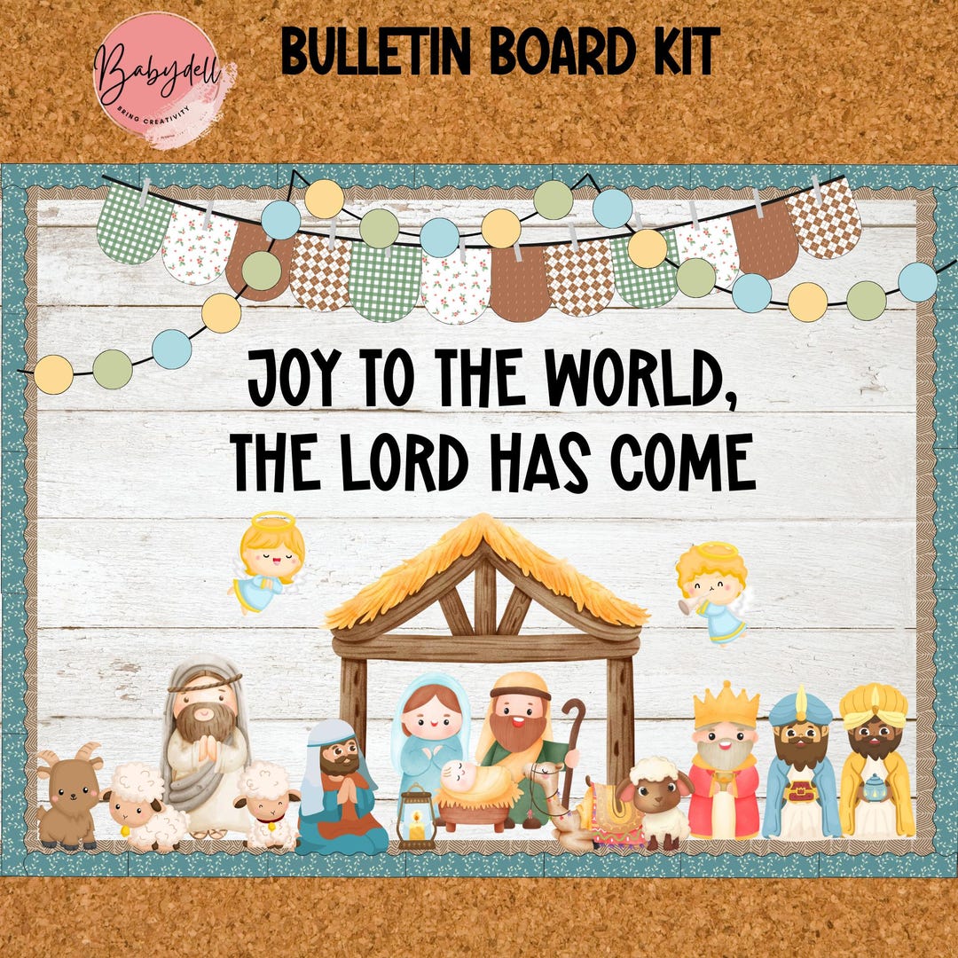 Christmas Nativity Bulletin Board Kit | Christian December Decor ...