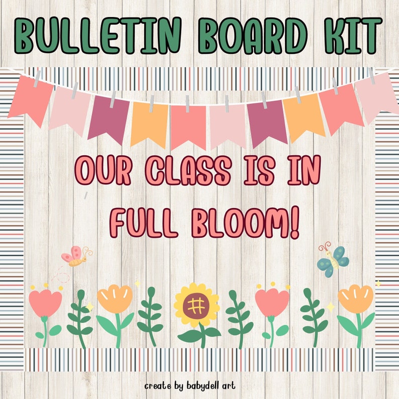 Seeds of Kindness Spring Flowers March Bulletin Board Kit - Etsy