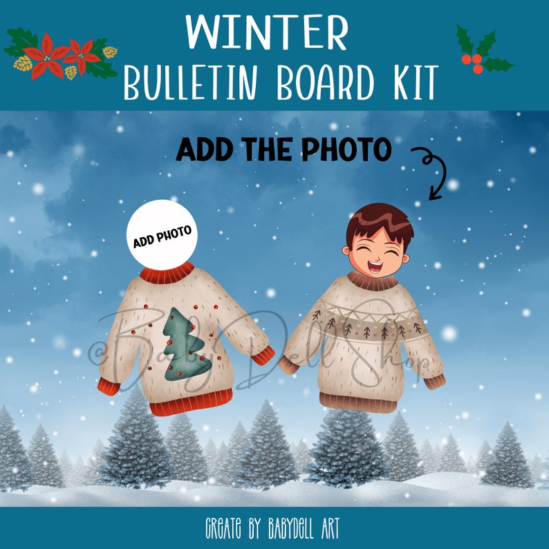 Sweater Weather Bulletin Board Door Decor Happy Holiday or Classroom ...