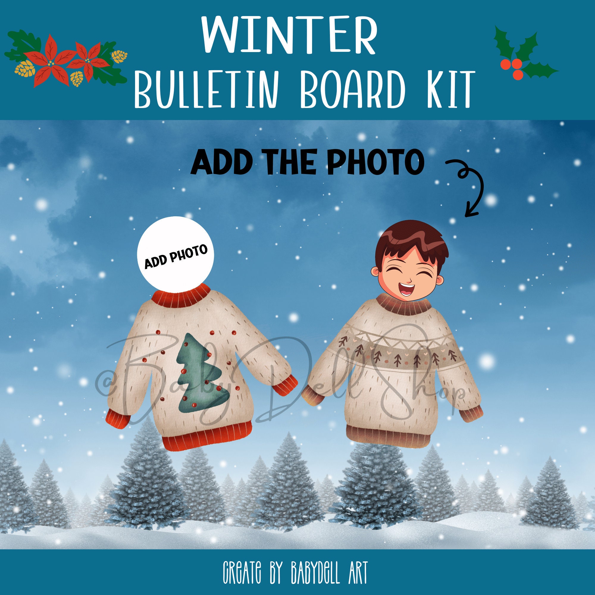 Sweater Weather Bulletin Board Door Decor Happy Holiday or Classroom ...