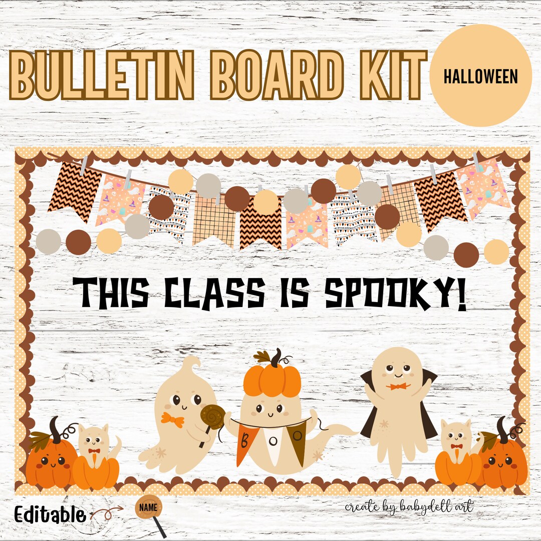 BOHO Ghost Bulletin Board, Halloween Bulletin Board Door Decor Kit - Etsy