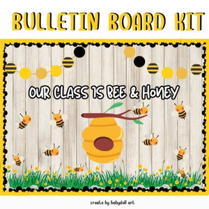 BEE KIND Bulletin Board Kit Spring Summer Classroom Door Decor Back to ...
