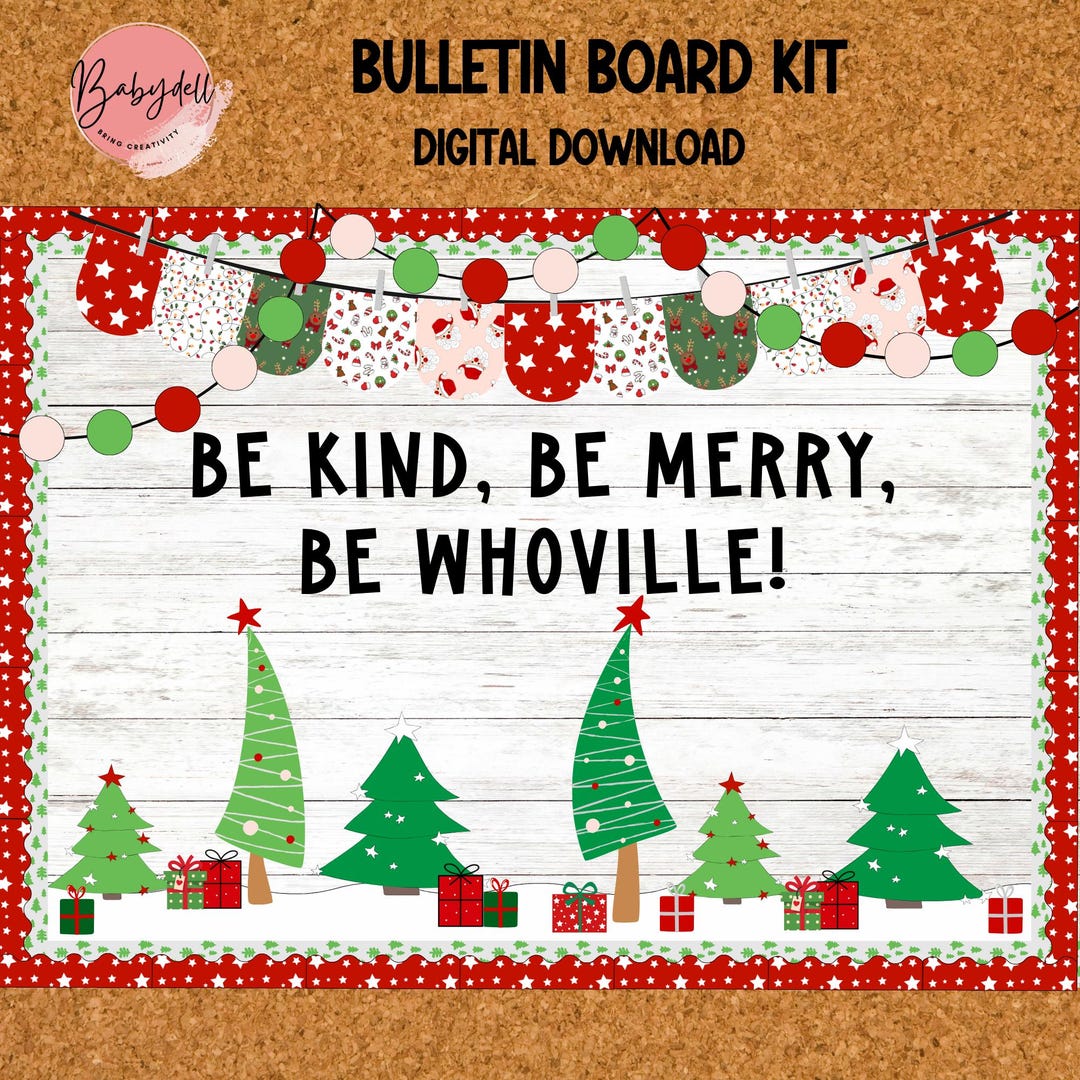 Christmas Bulletin Board Kit: Editable Tree Decor (digital Download) - Etsy