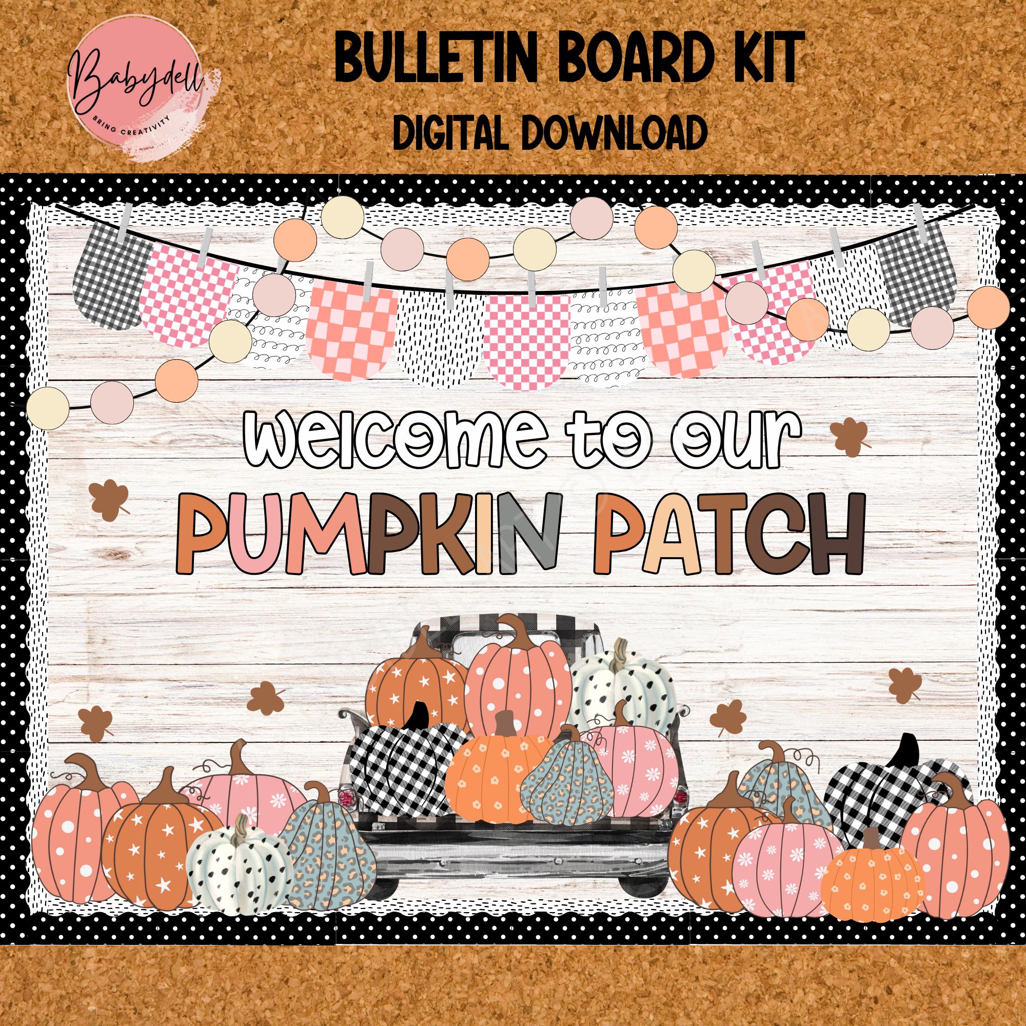 Pumpkin Bulletin Board Decorations Cozy Fall Pumpkin Patch Bulletin ...