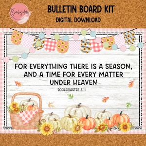 Bible Verse Bulletin Board for Fall, Christian Thanksgiving Decor ...