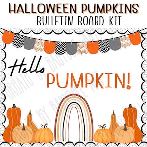 Halloween Pumpkins Bulletin Board or Classroom Door Decor, Easy Autumn ...