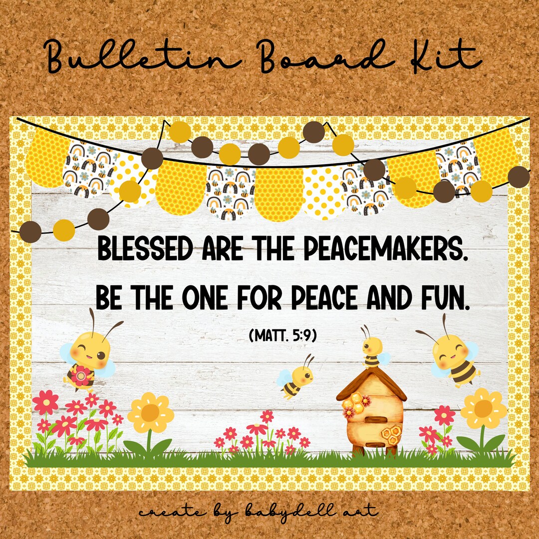 Bee Christian Spring Bulletin Board Kit: Classroom Decor - Etsy