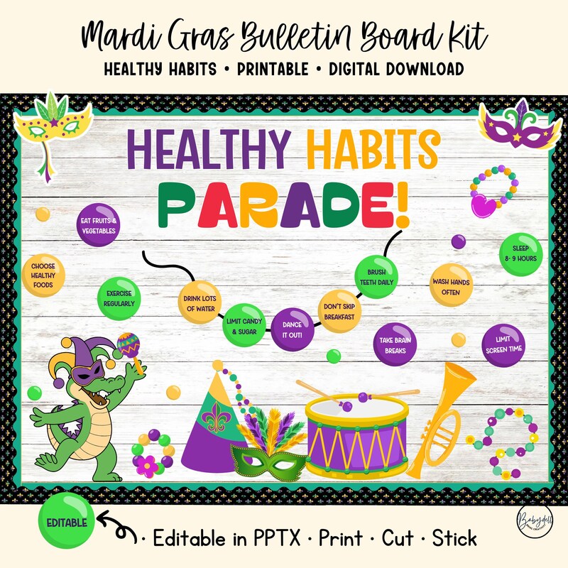 Mardi Gras Bulletin Board - Etsy