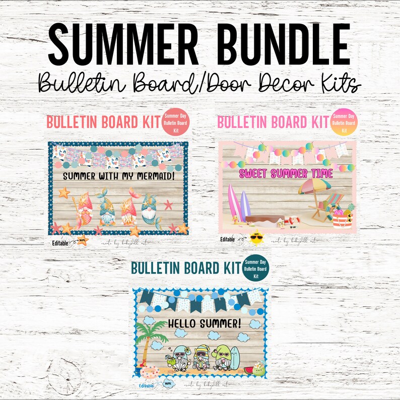 BUNDLE SUMMER Bulletin Board Door Decor Kit - Etsy