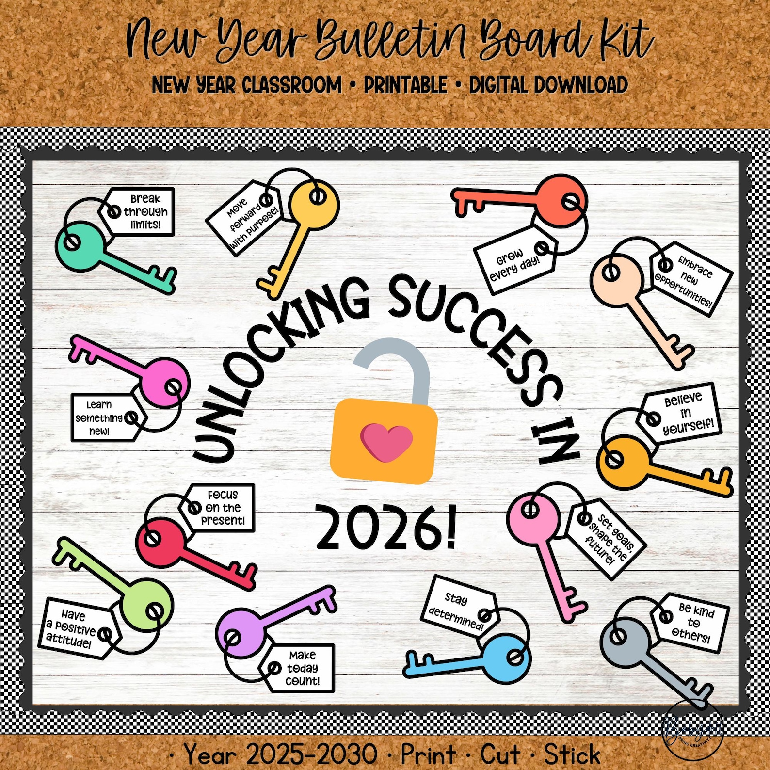 Motivational Bulletin Board Kit: New Year Classroom Decor (digital ...