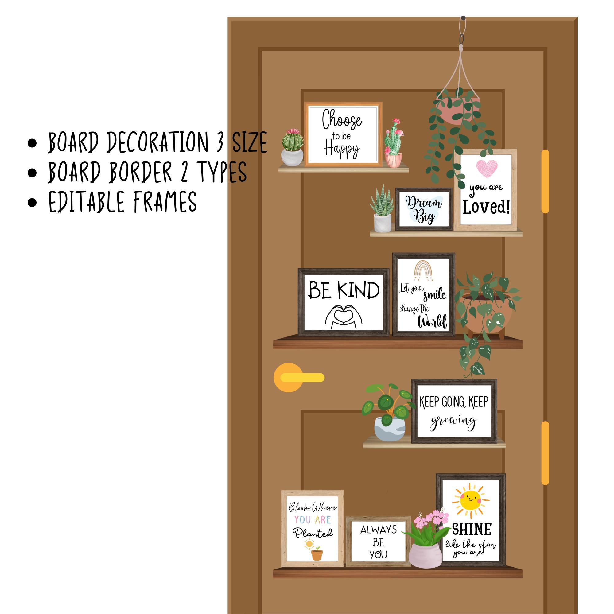 Plant Theme Bulletin Board Kit With Editable Motivational Classroom ...