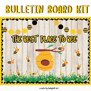 BEE KIND Bulletin Board Kit Spring Summer Classroom Door Decor Back to ...