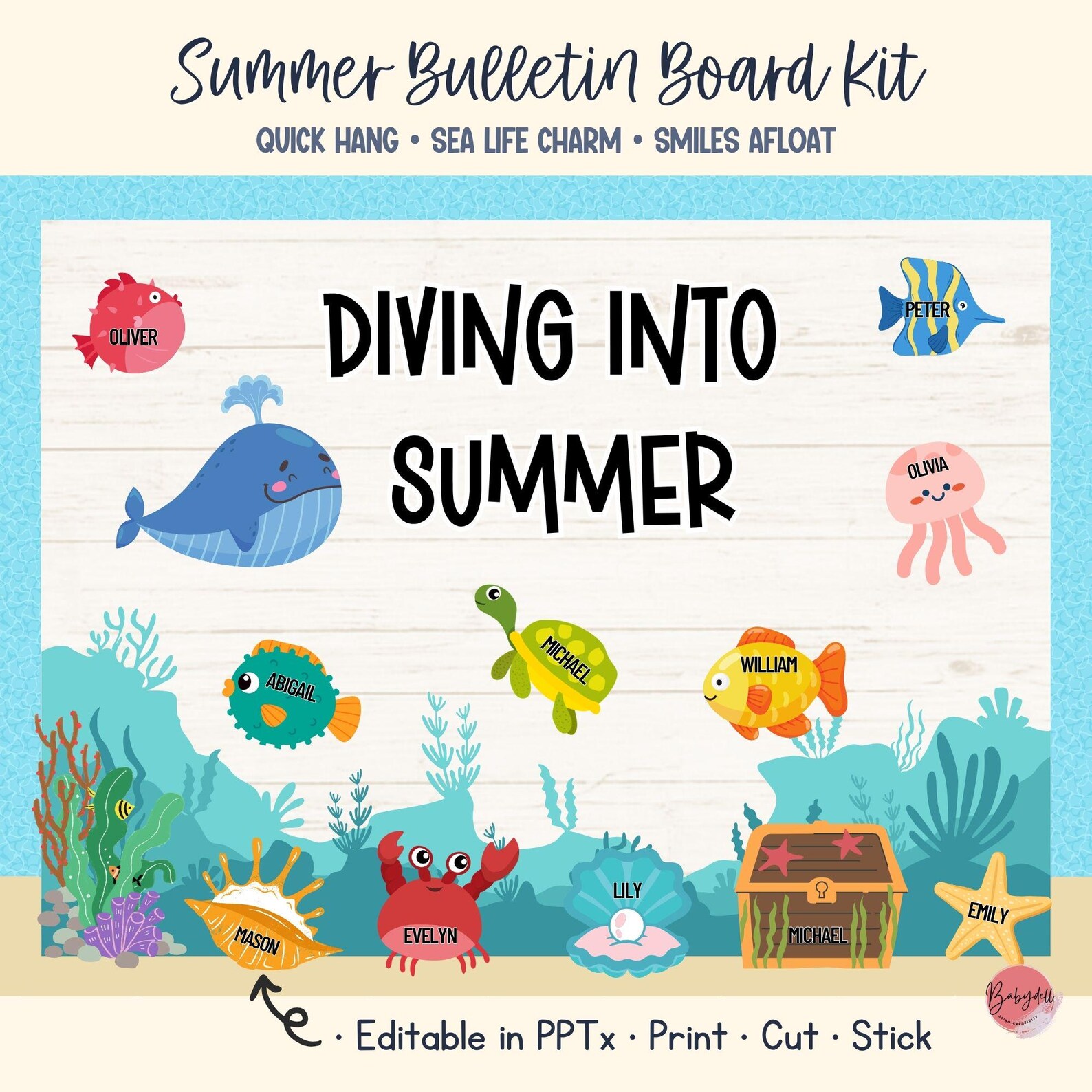Diving Into Summer Bulletin Board Kit | End of Year Ocean Classroom ...