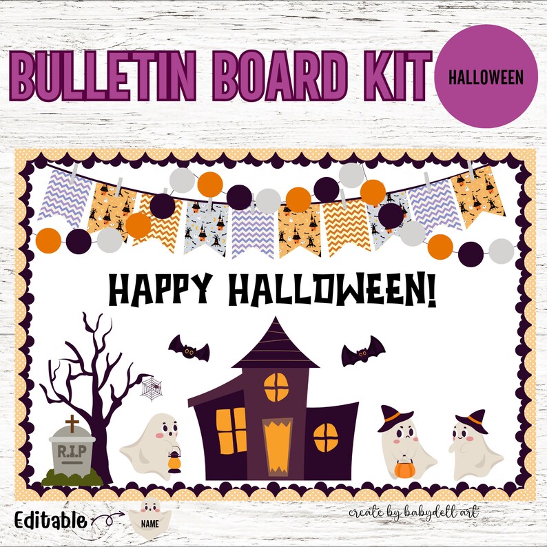 Hello Halloween haunted House Halloween Bulletin Board - Etsy