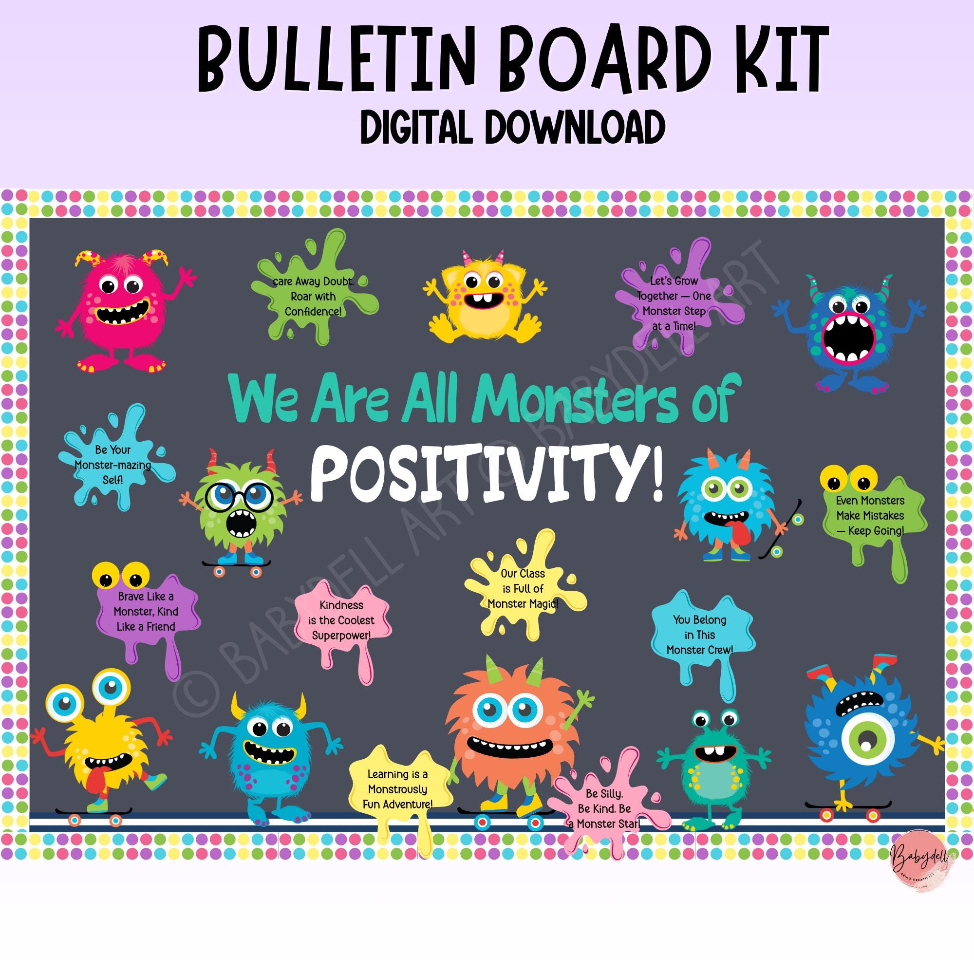 Monsters of Positivity Bulletin Board Kit: Classroom Decor, Growth ...