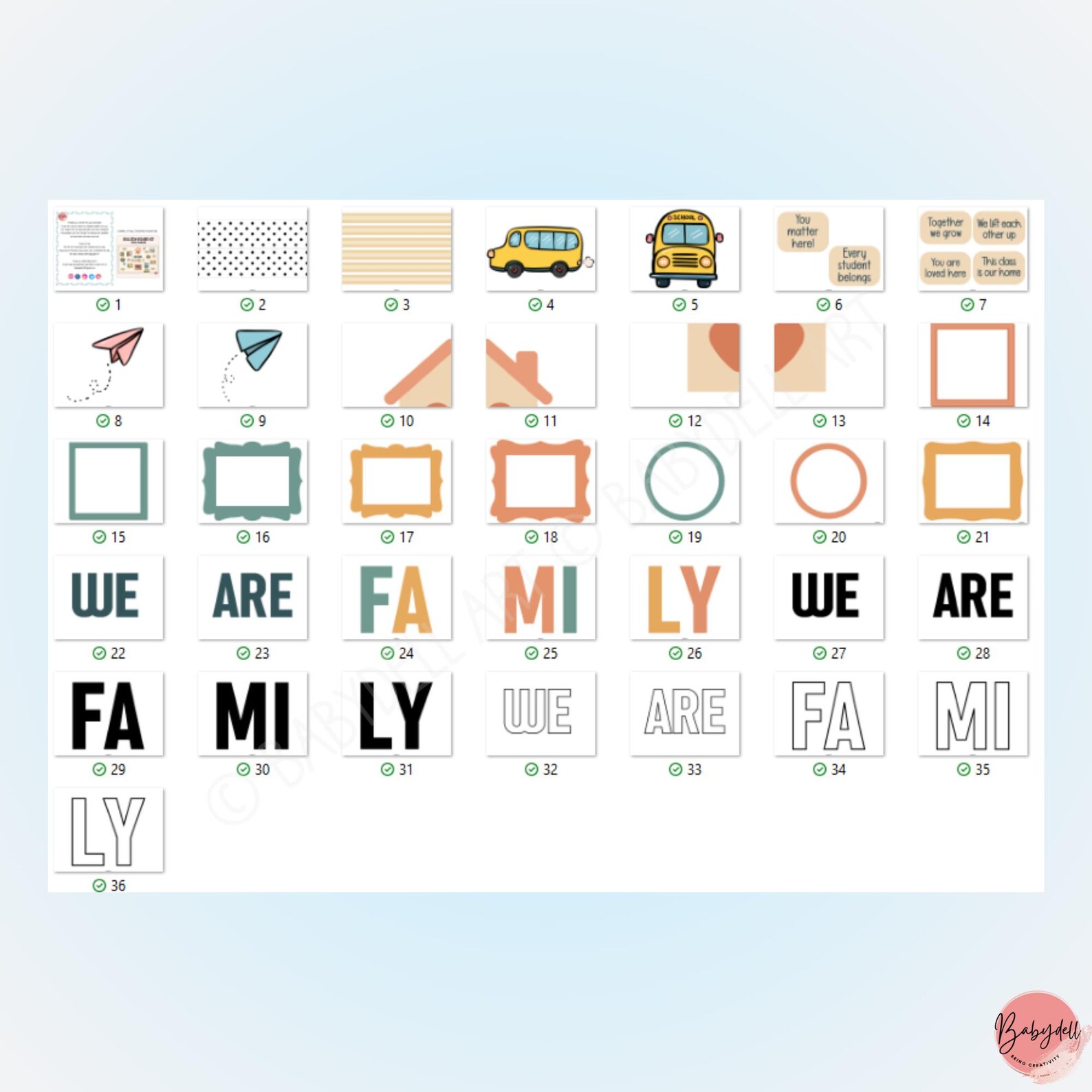 We Are Family Photo Bulletin Board Kit, Inclusive Classroom Decor ...