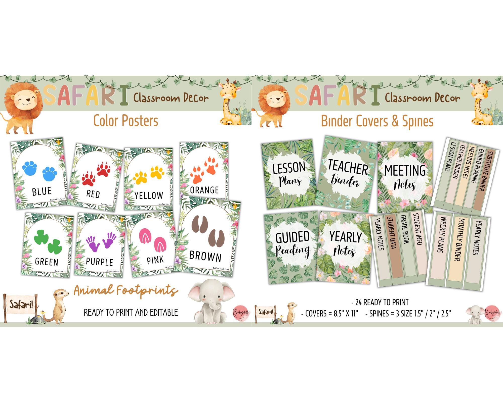 Safari Classroom Decor Bundle: Neutral Animal Prints, Boho Theme ...