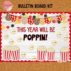 Popcorn Bulletin Board Kit: Back to School Classroom Decor - Etsy