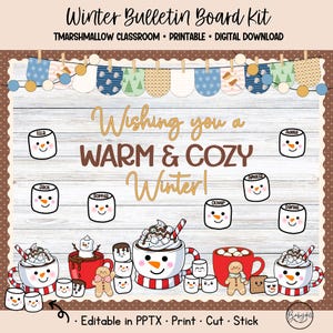 Editable Hot Cocoa Bulletin Board Kit for a Cozy Winter Classroom - Etsy
