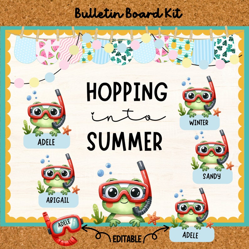 Frog Summer Bulletin Board Kit: Classroom Decor - Etsy