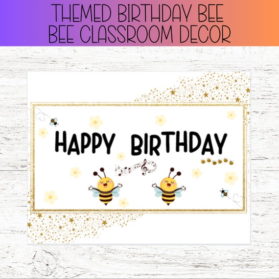 Bee Classroom Decor Bee Theme Birthday Bulletin Board Set - Monthly ...