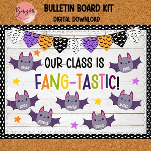 Bat Halloween Bulletin Board Kit: Editable Classroom Decor (digital ...