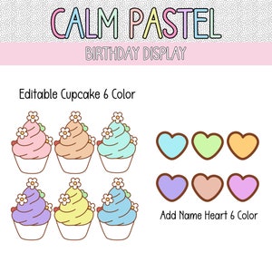Calm Pastel Classroom Birthday Display Pastel Classroom Birthday Board ...