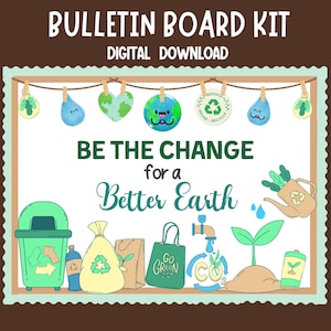 Earth Day Bulletin Board Kit Classroom Decor | Recycle Theme Door ...