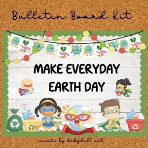 Earth Day-superheroes Bulletin Board Kit Classroom Bulletin Board Earth ...