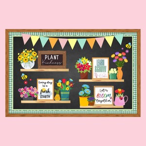 Spring Board Kit Plant Kindness Floral Classroom Door Decor - Etsy
