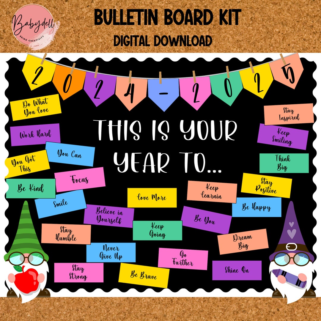 Growth Mindset Bulletin Board, Editable Gnome Classroom Decor, New Year ...