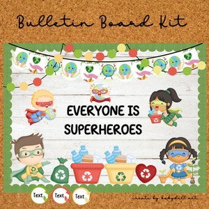 Earth Day Superheroes Bulletin Board Kit: Classroom Decor - Etsy