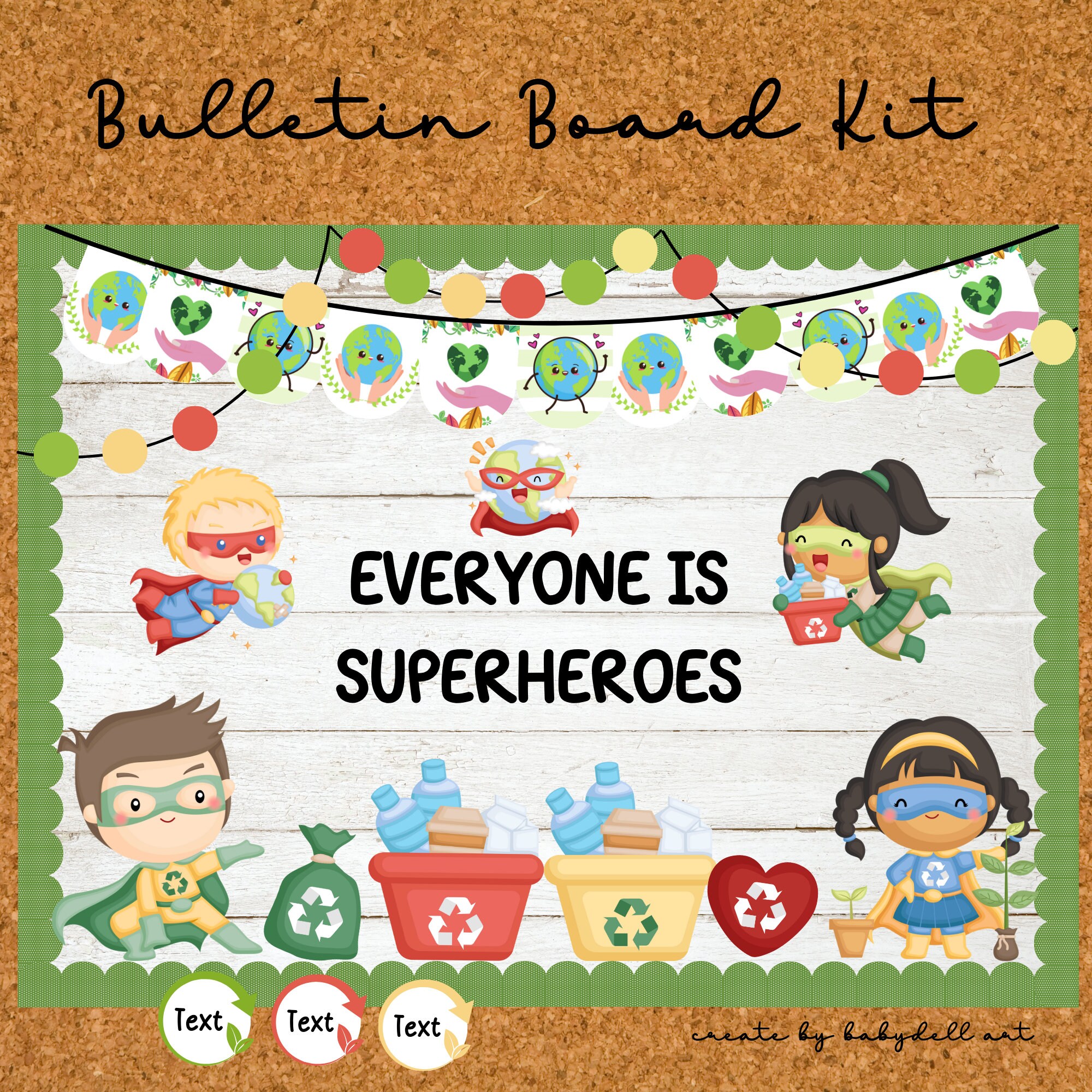 Earth Day-superheroes Bulletin Board Kit , Classroom Bulletin Board ...