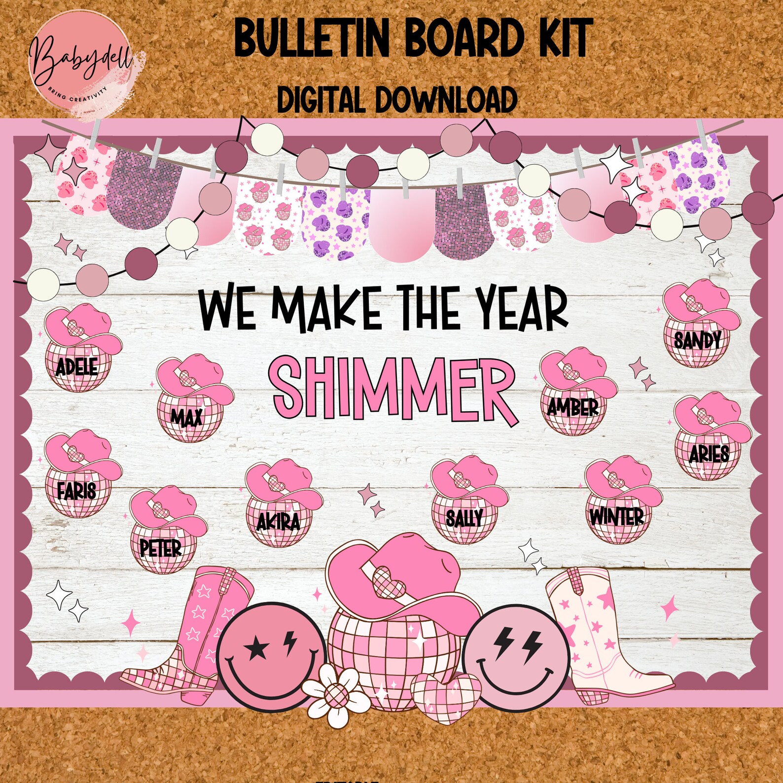 Groovy Disco Welcome Back Bulletin Board Kit: 70s Theme Classroom Decor ...