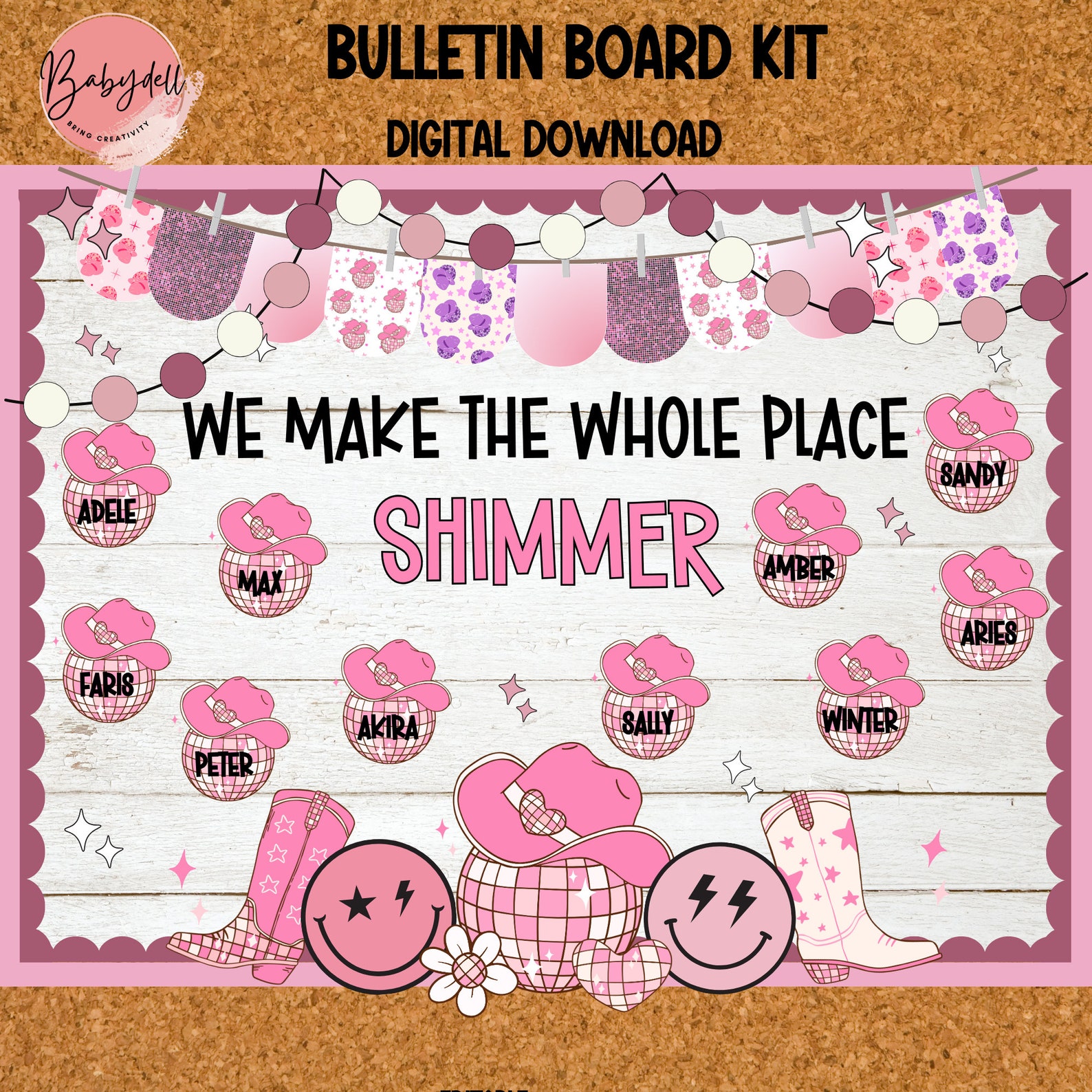 Groovy Disco Welcome Back Bulletin Board Kit: 70s Theme Classroom Decor ...