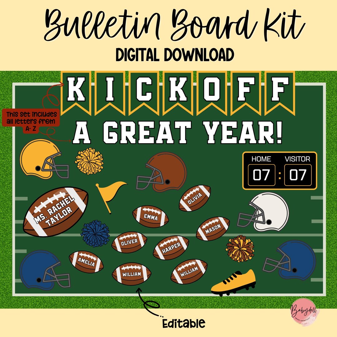 Football Bulletin Board Kit: Editable Classroom Decor - Etsy