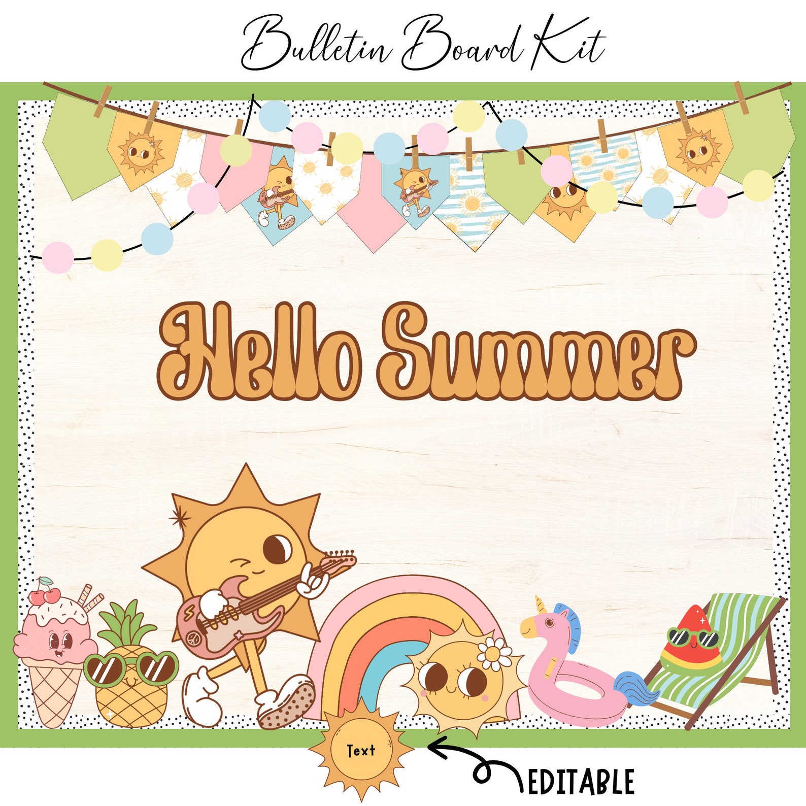 Summer Bulletin Board Kit: Groovy Classroom Decor - Etsy