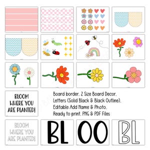 Spring Bulletin Board Kit | Flower Classroom Decor | Summer Door ...