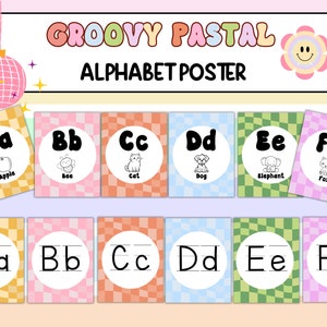 Pastel Groovy Alphabet Posters for Classroom - A-Z Affirmation Poster ...