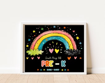 Last Day of School Sign Printable Last Day of Pre-k Signs School Photo ...