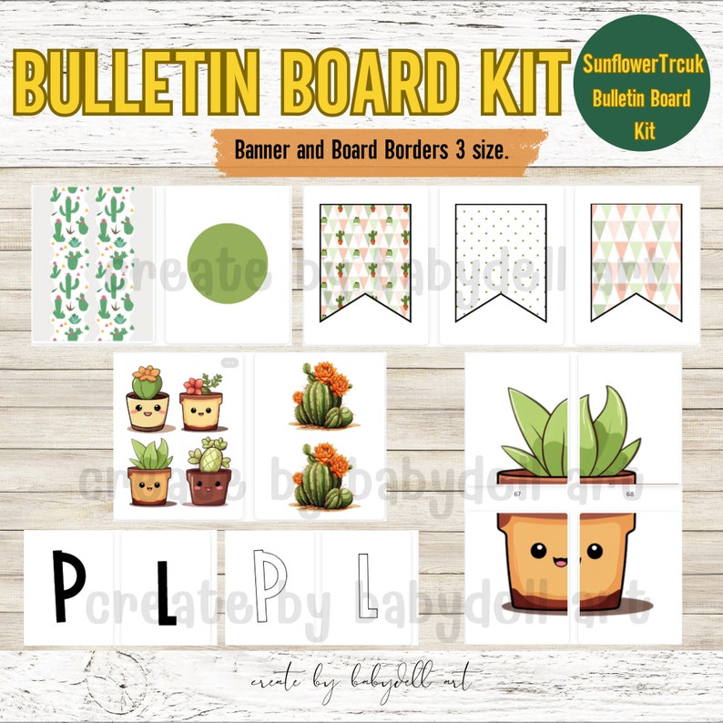 Cactus Theme Plant Theme Bulletin Board Kit spring Kindness - Etsy